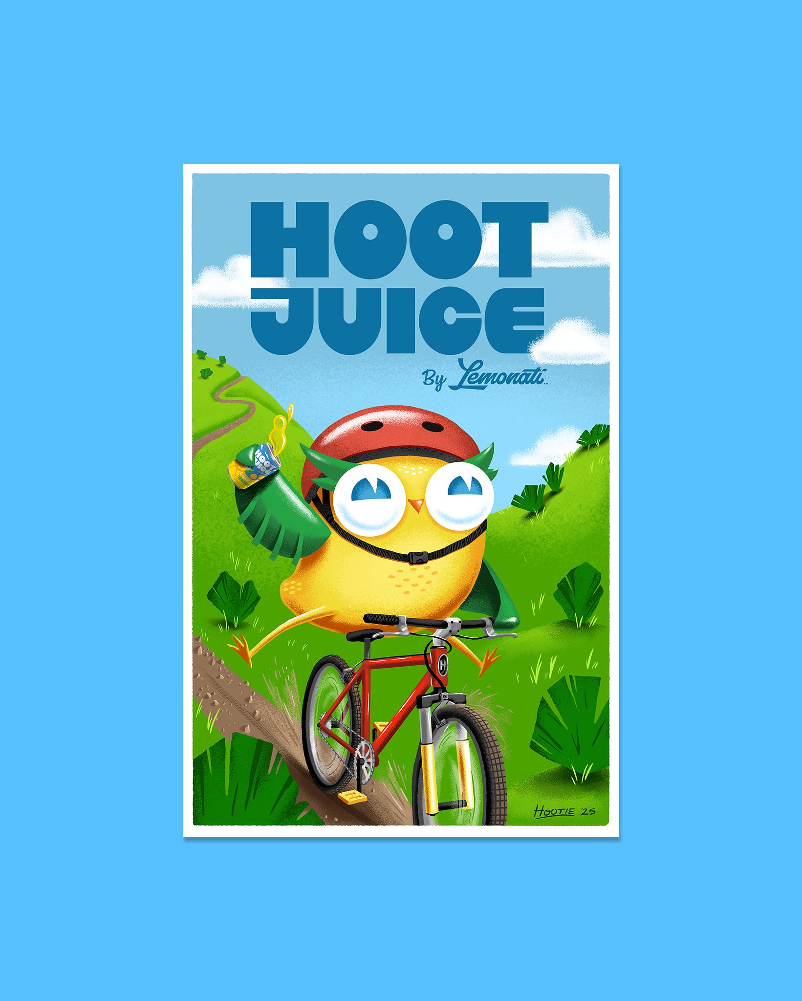 Hoot Juice Poster #3 - Hootie Goes Mountain Biking
